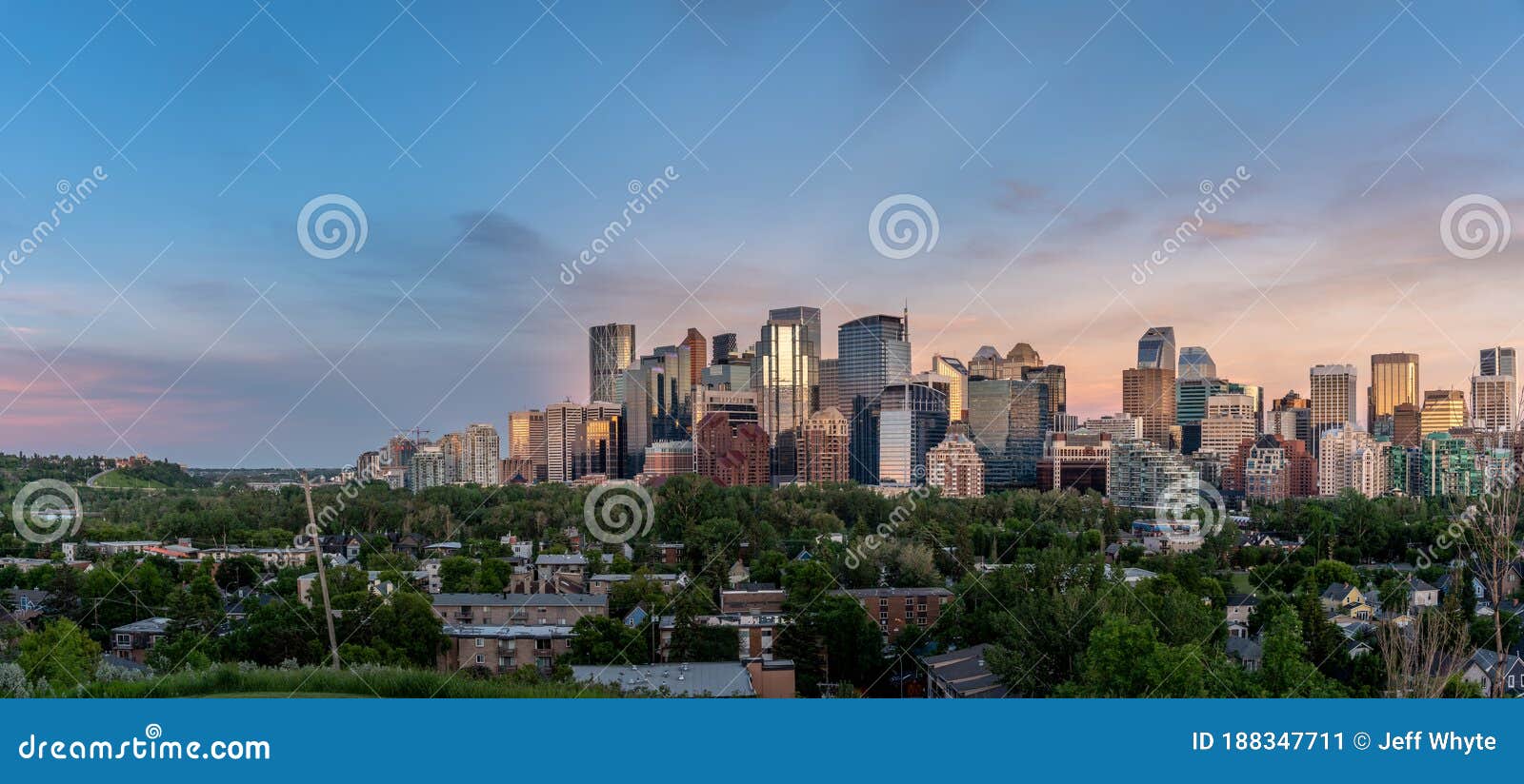 Panoramic View of Calgary`s Beautiful Skyline Stock Image - Image of ...