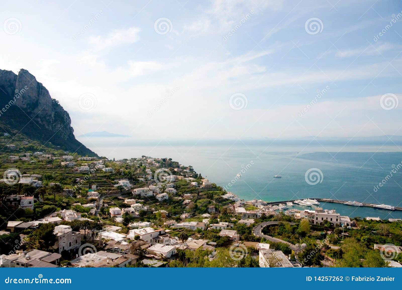 Panoramic View of Capri, Italy Stock Photo - Image of travel, blue ...