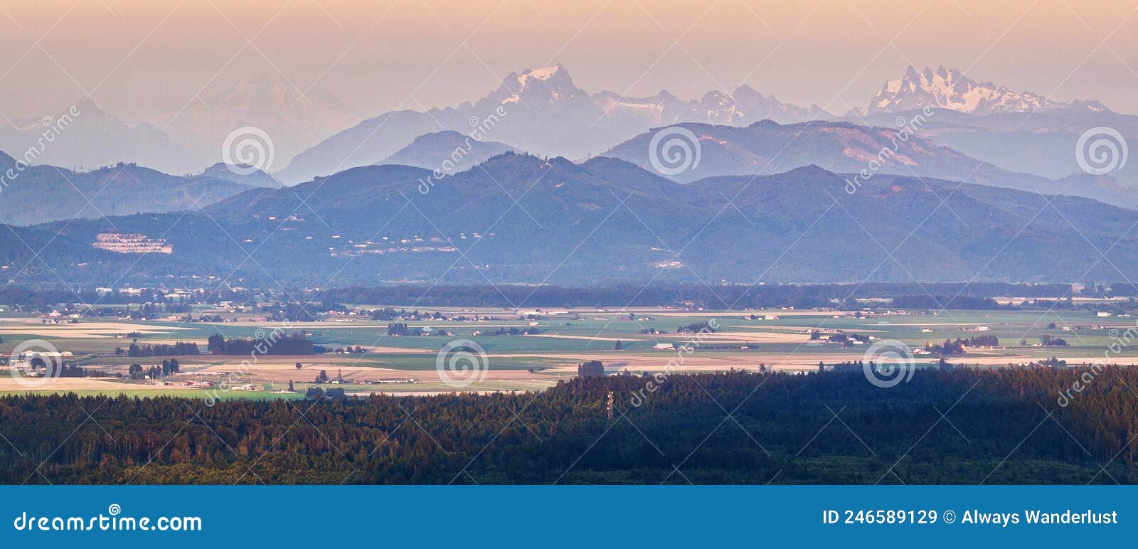 Panoramic View of the Cascades in the Pacific Northwest Stock Image ...