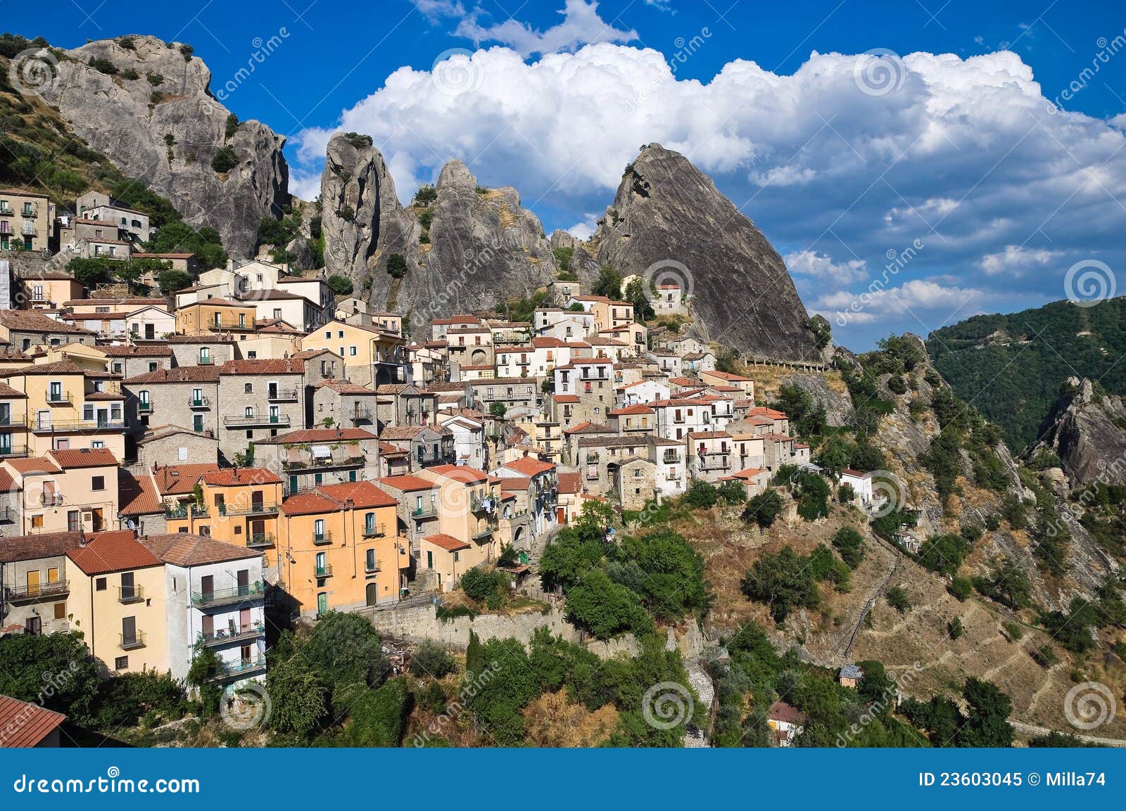 Panoramic View of Castelmezzano. Basilicata. Italy Stock Image - Image ...