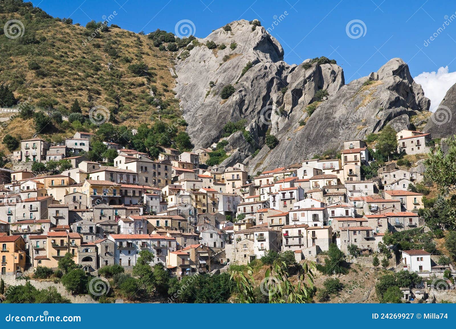Panoramic View of Castelmezzano. Basilicata. Italy. Stock Image - Image ...