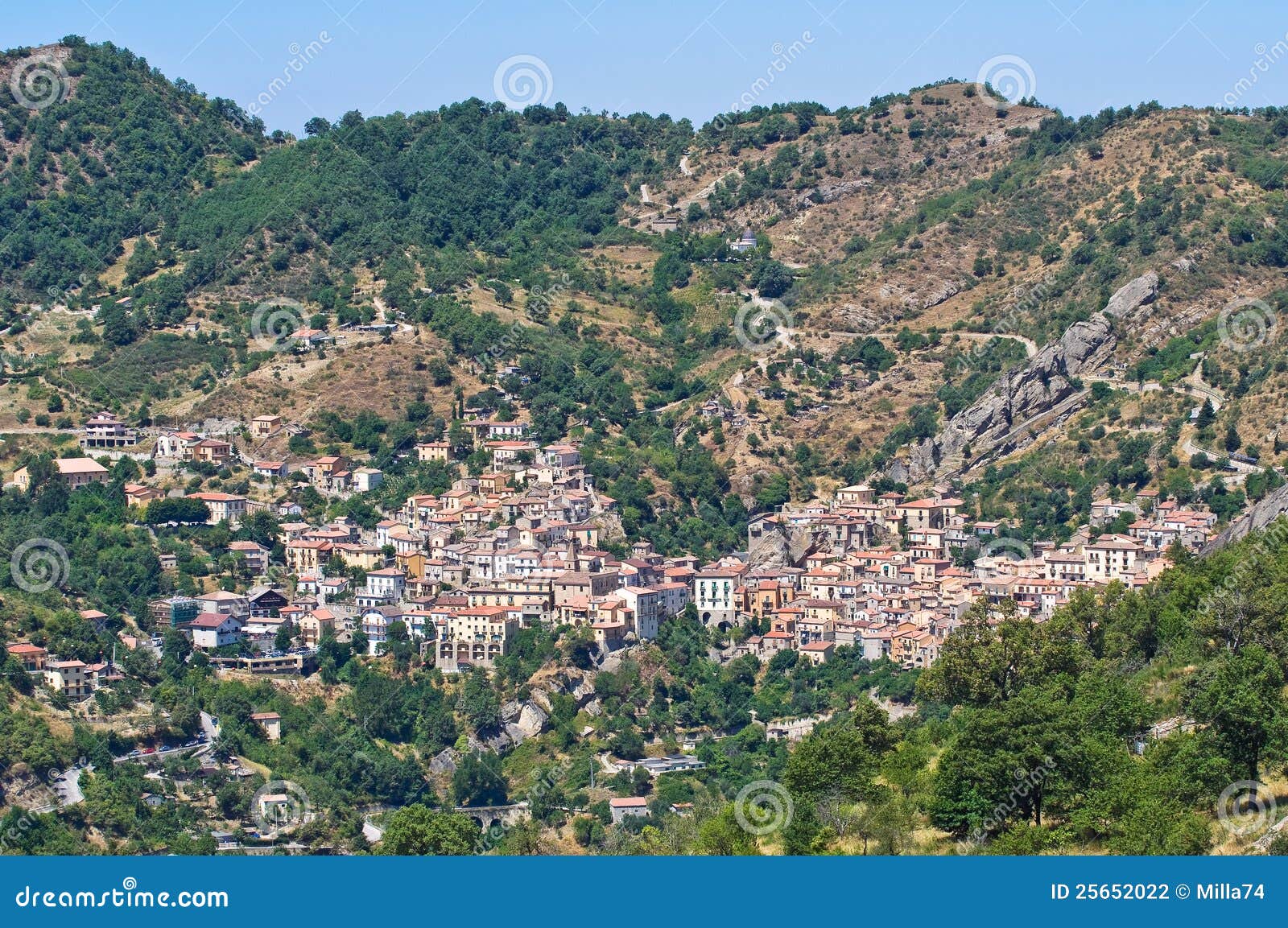 Panoramic View of Castelmezzano. Basilicata Stock Photo - Image of ...