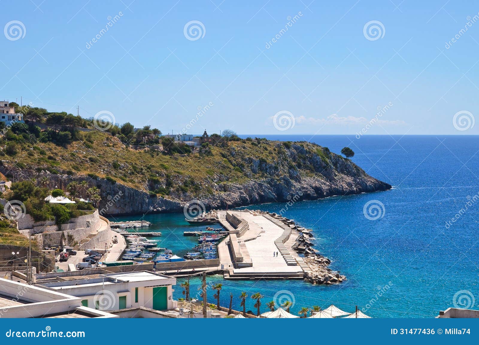Panoramic View of Castro. Puglia. Italy. Stock Photo - Image of italy ...