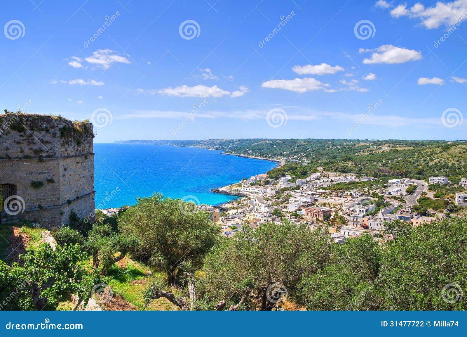 Panoramic View of Castro. Puglia. Italy. Stock Photo - Image of ...