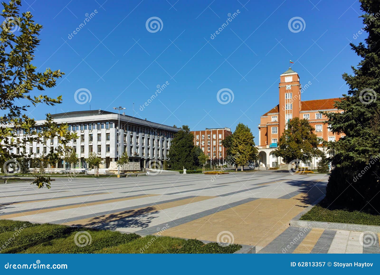 Panoramic View of Central Square in City of Pleven Stock Image - Image ...