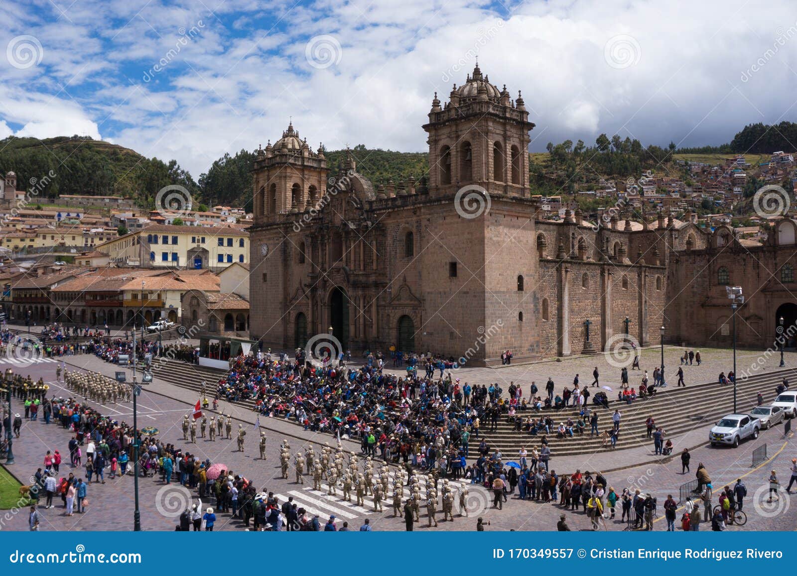 Panoramic View of the Central Square of Cusco in the Center of Cusco ...