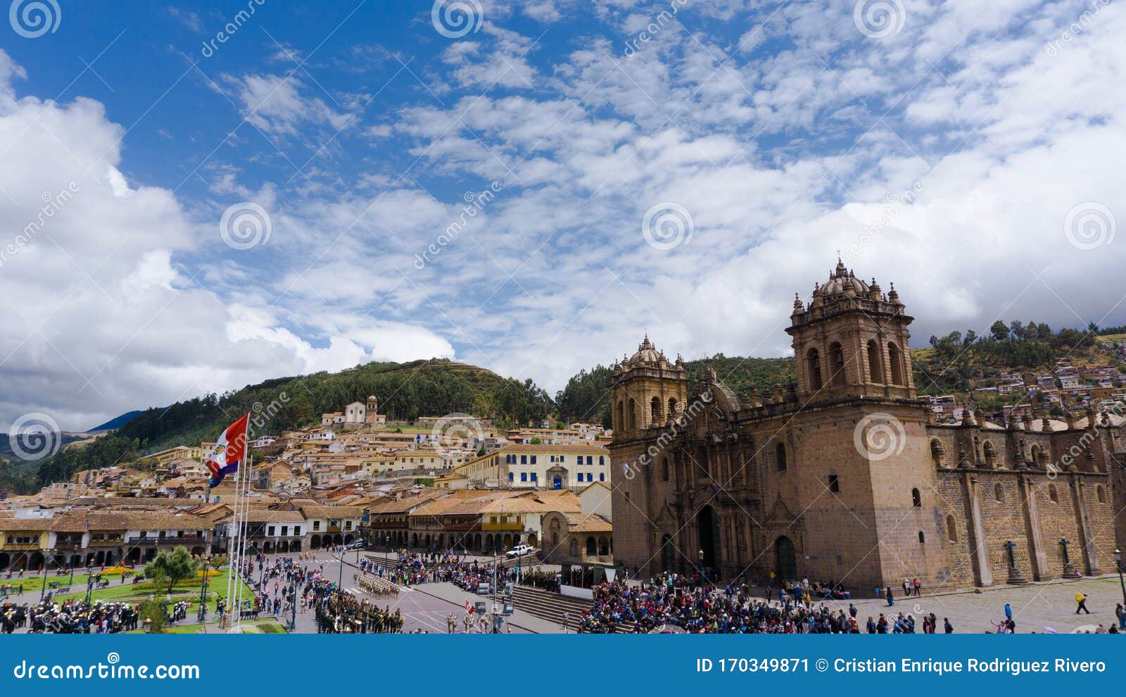 Panoramic View of the Central Square of Cusco in the Center of Cusco ...
