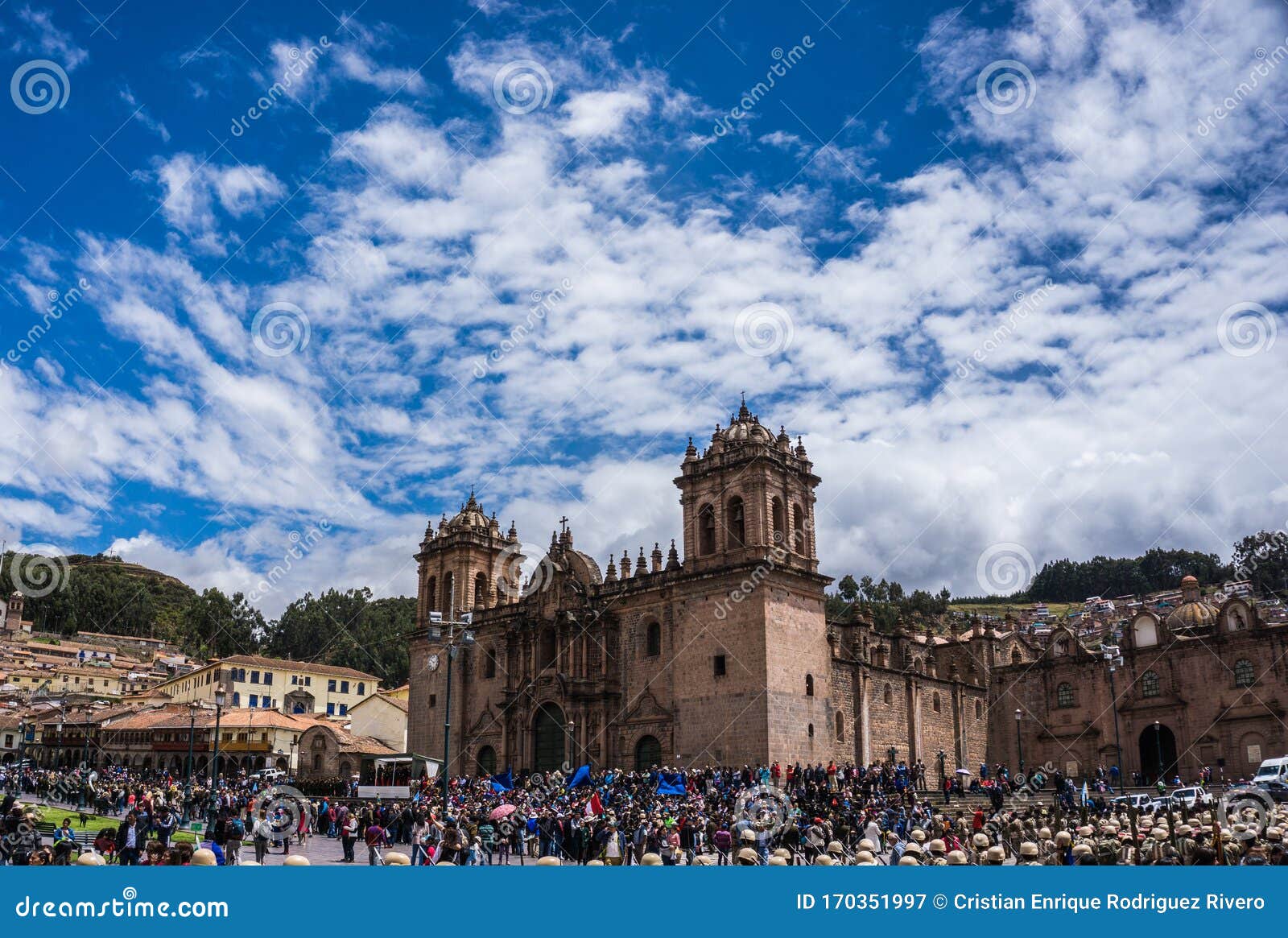 Panoramic View of the Central Square of Cusco in the Center of Cusco ...