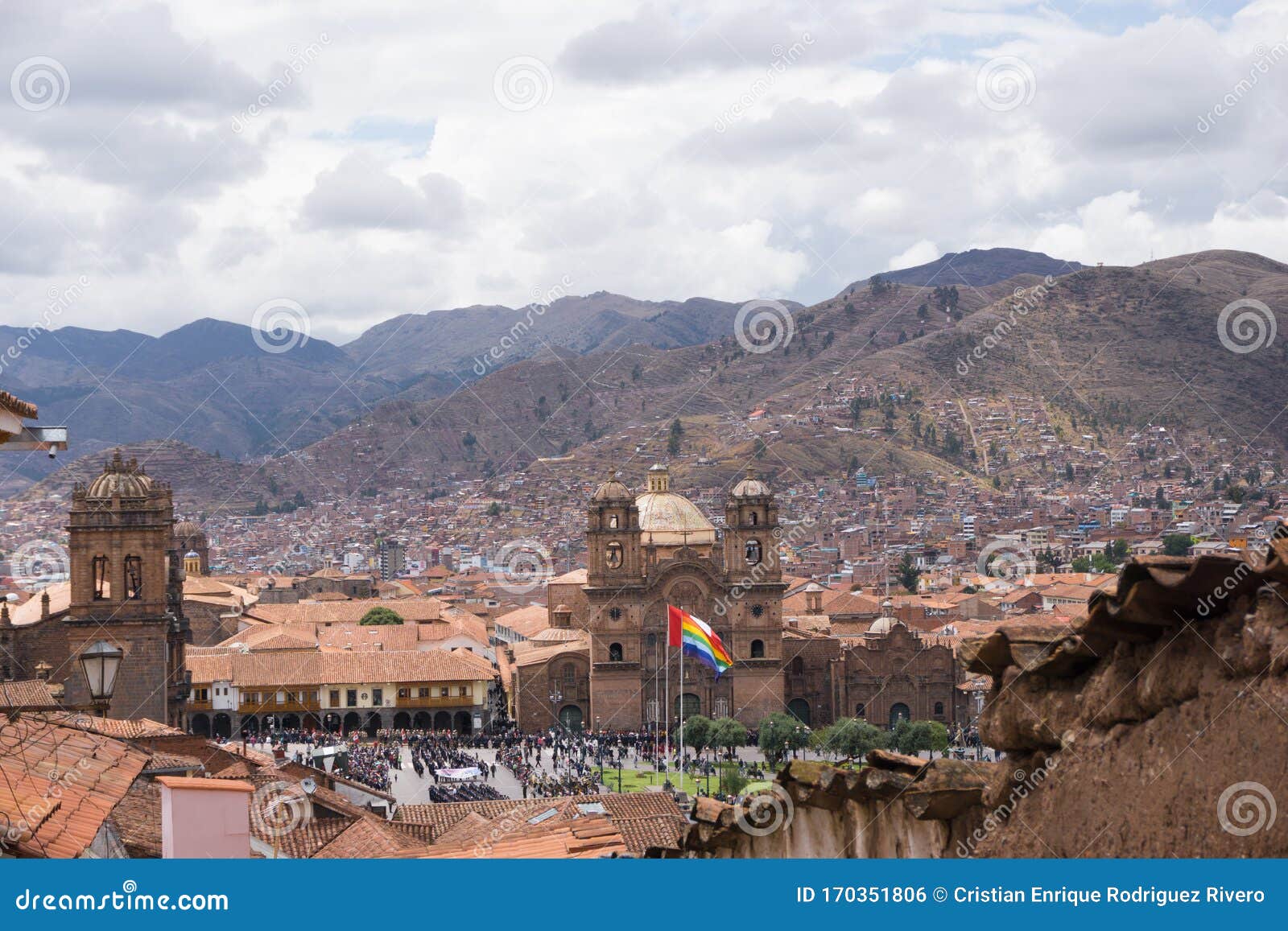 Panoramic View of the Central Square of Cusco in the Center of Cusco ...