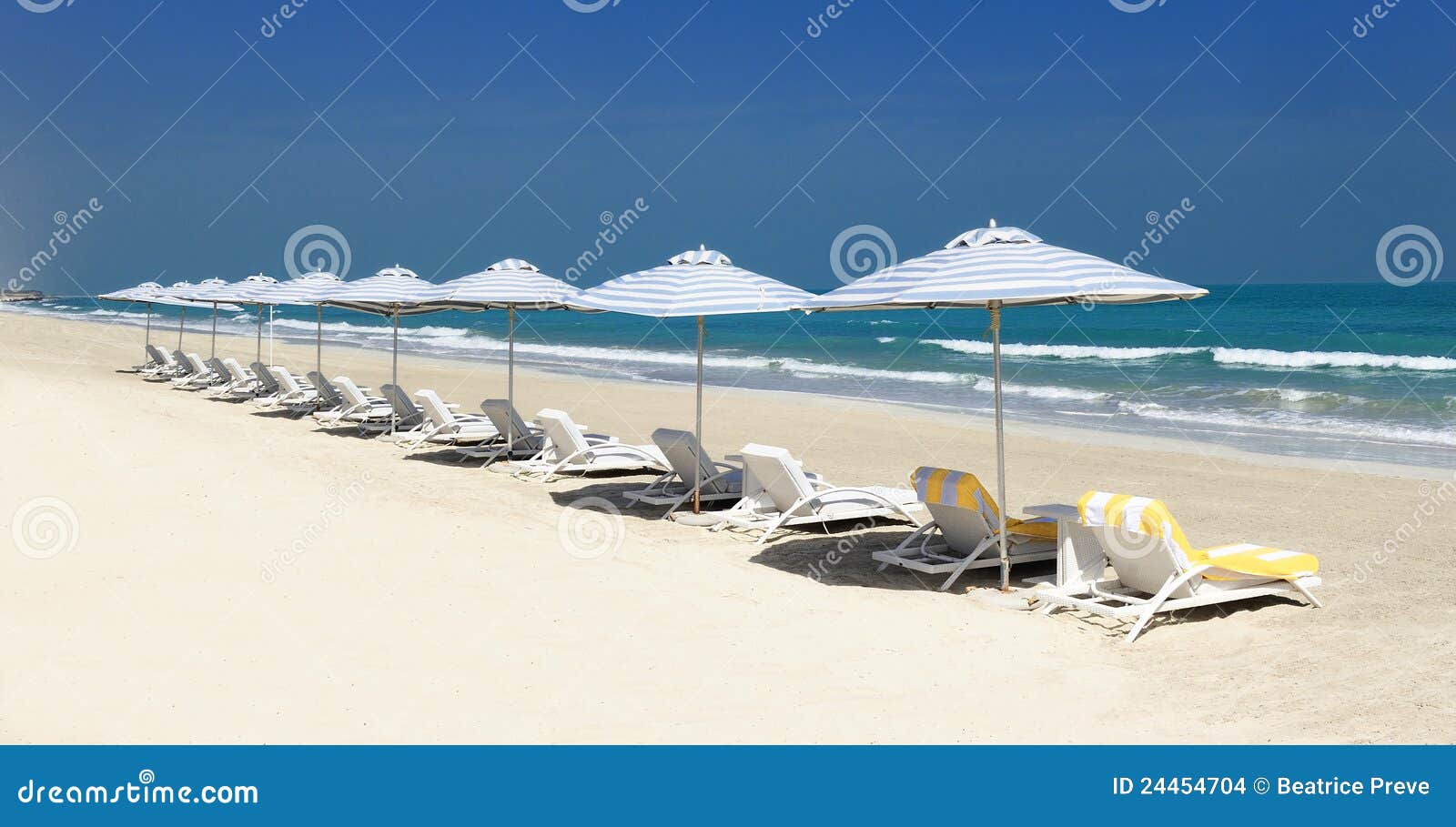 Panoramic View of Chairs on the Beach Stock Photo - Image of resort ...