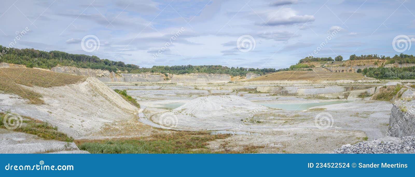 Panoramic View on a Chalk and Limestone Quarry Stock Photo - Image of ...