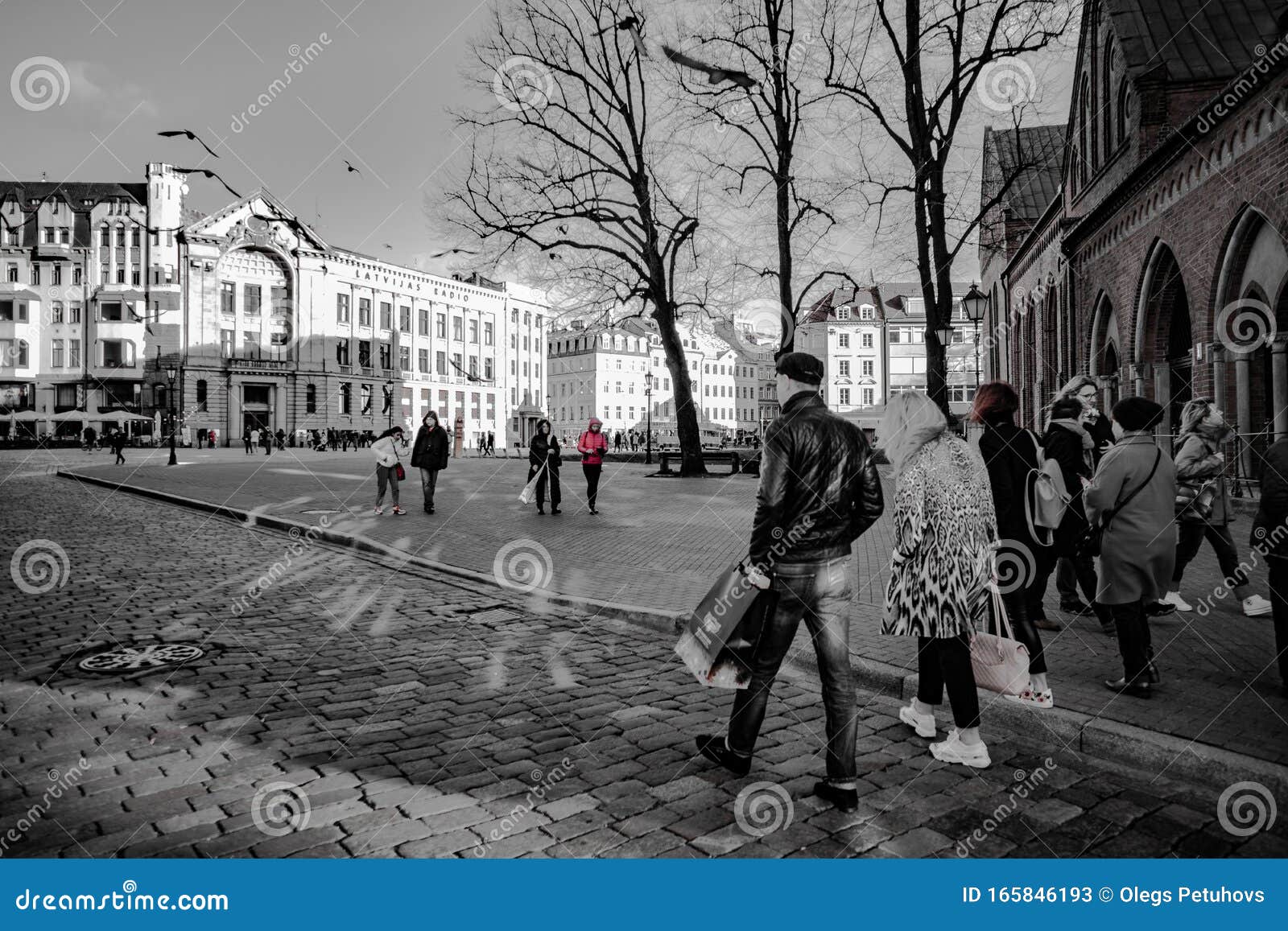 Panoramic View of a Charming Street Scene in an Old Town in Europe ...