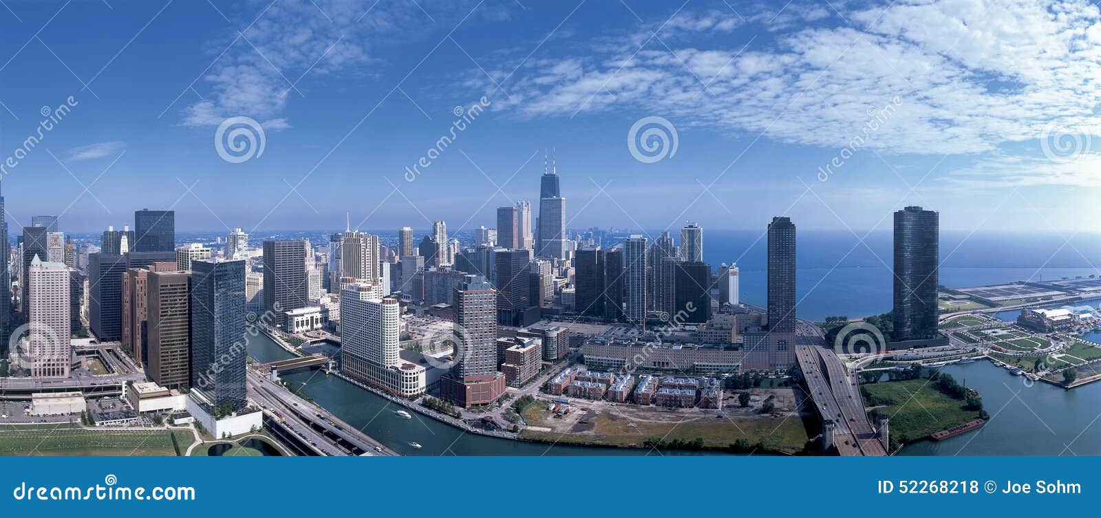 Panoramic View of Chicago Skyline Editorial Stock Photo - Image of ...