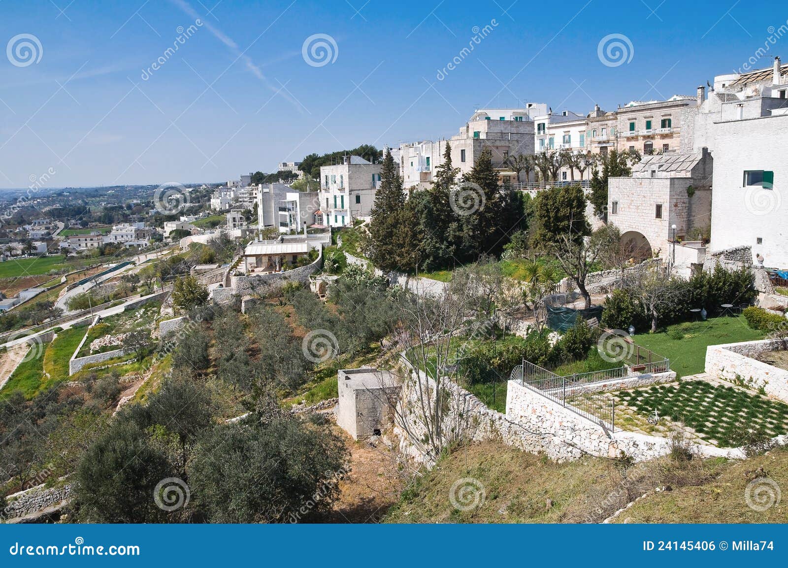 Panoramic View of Cisternino. Puglia. Italy Stock Photo - Image of ...