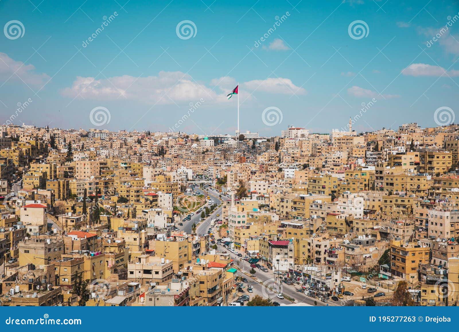 Panoramic View of the City of Amman Stock Image - Image of arabian ...