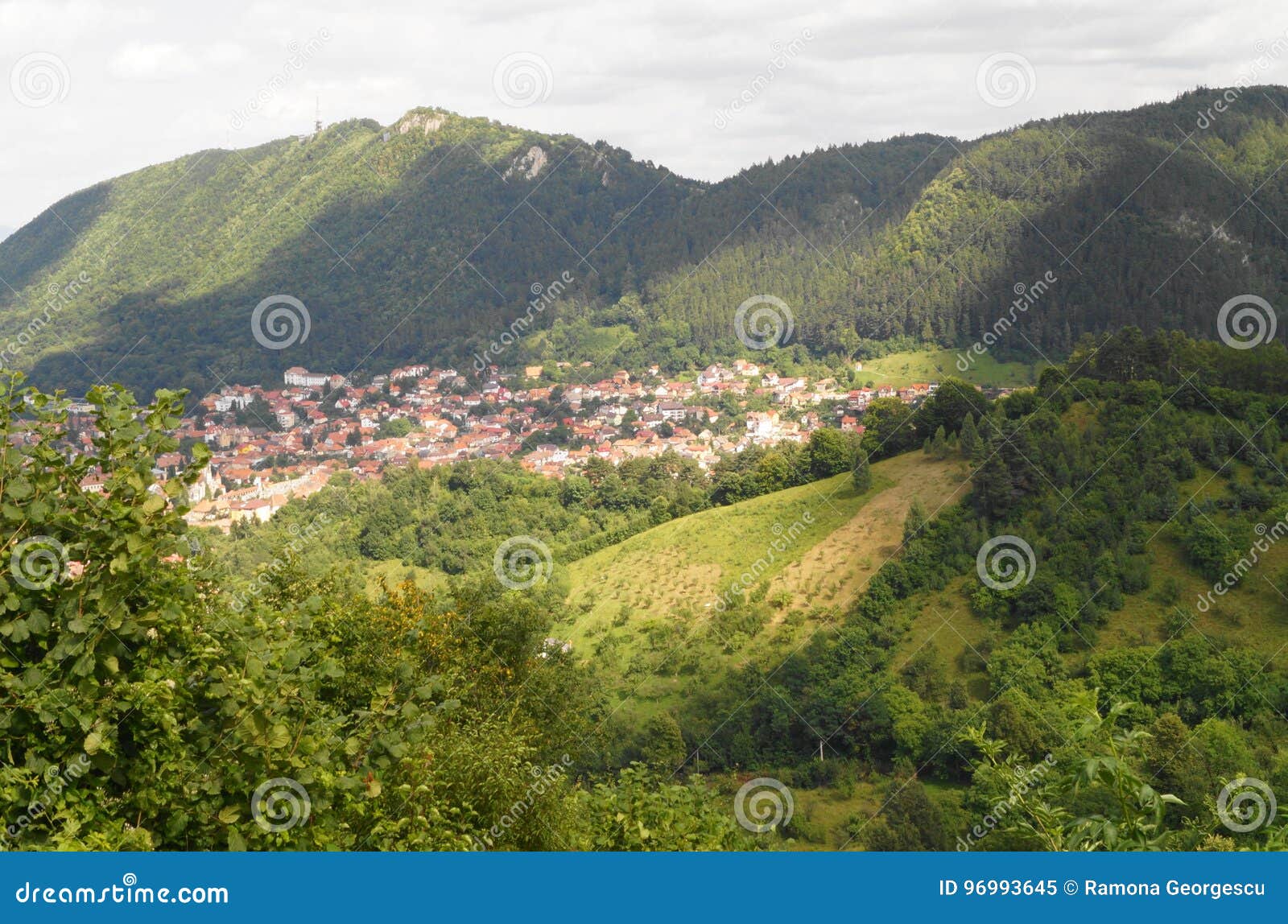 Panoramic View of the City of Brasov Stock Image - Image of city ...