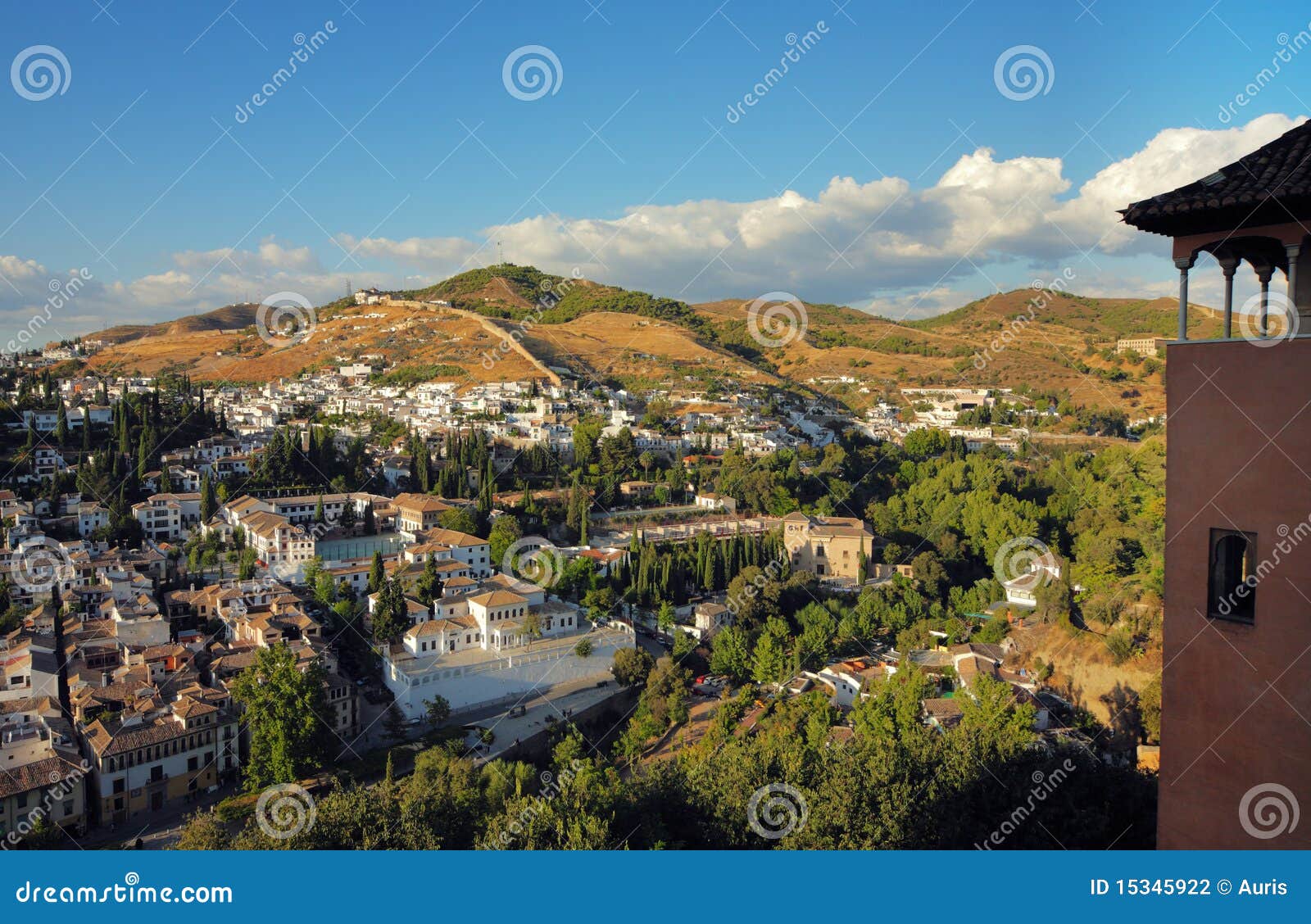 Panoramic View on the City Granada Stock Photo - Image of palace ...