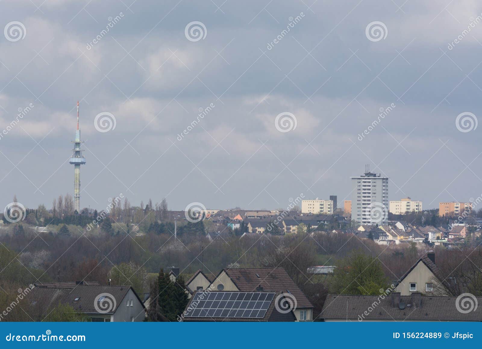 Panoramic View of the City of Velbert Stock Image - Image of east ...