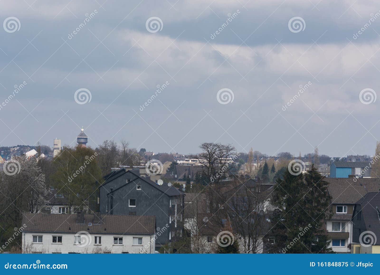 Panoramic View of the City of Velbert Stock Image - Image of cityscape ...