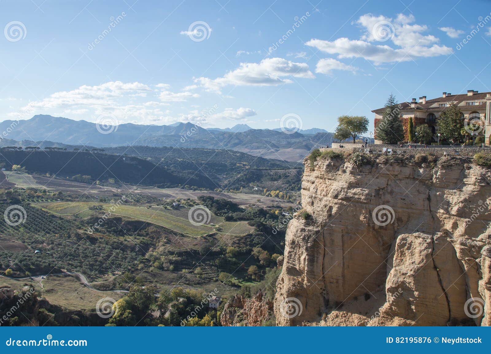 Panoramic View of Cliff of Ronda Stock Photo - Image of architecture ...