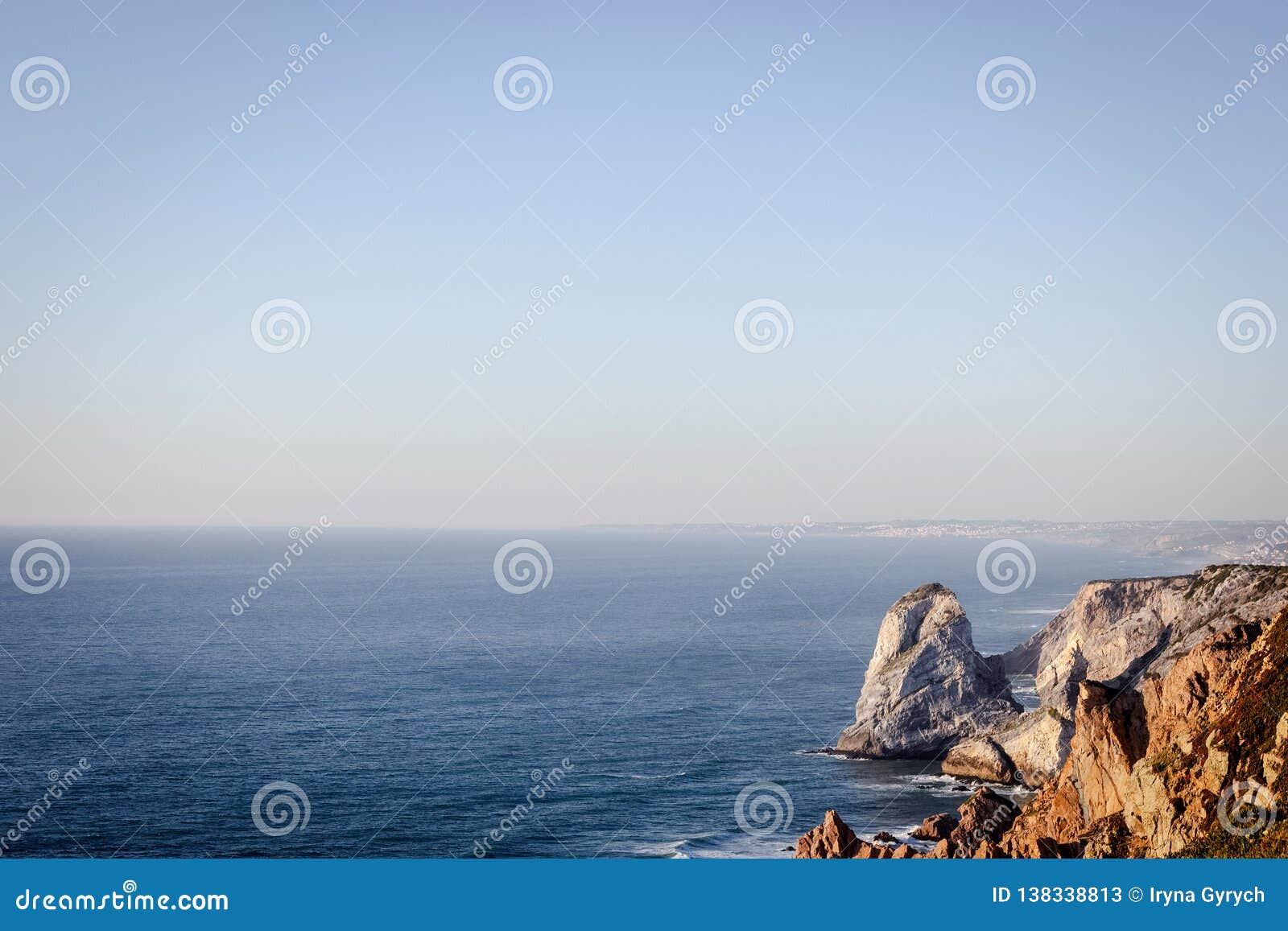 Panoramic View of the Cliffs of Cabo Da Roca Stock Image - Image of ...