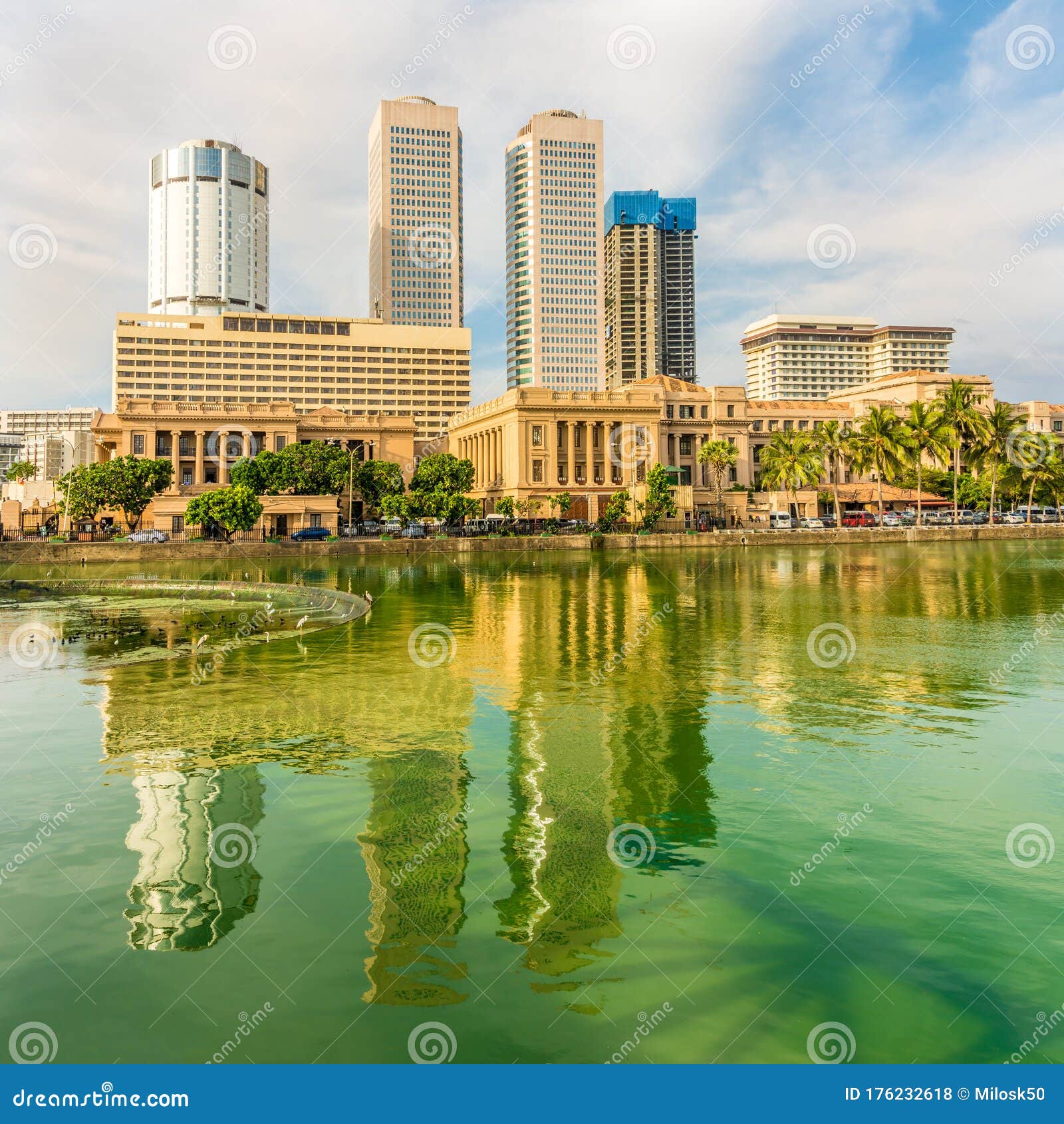Panoramic View at Colombo Skyline with Lake Beira in Sri Lanka ...