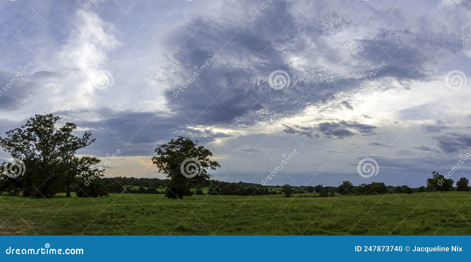 Panoramic View of Countryside with Dramatic Sky Stock Photo - Image of ...