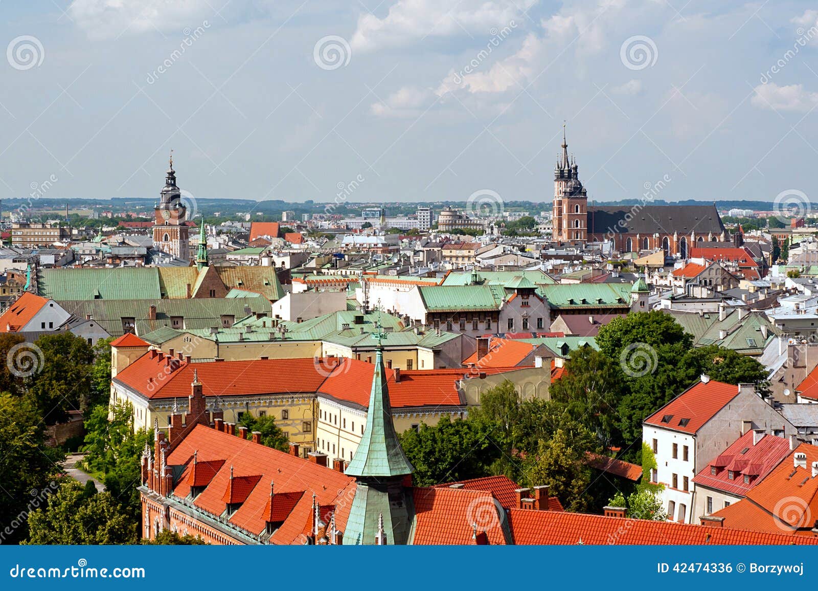 Panoramic view of Cracow stock photo. Image of cracow - 42474336