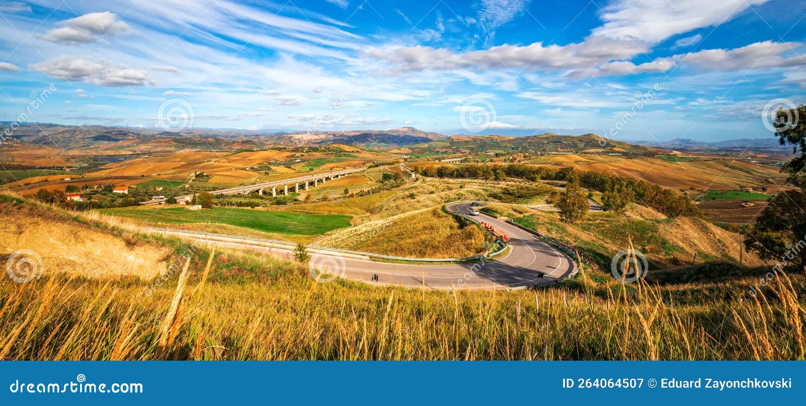 Curved Mountain Road Under the Mountain Peak Stock Image - Image of ...