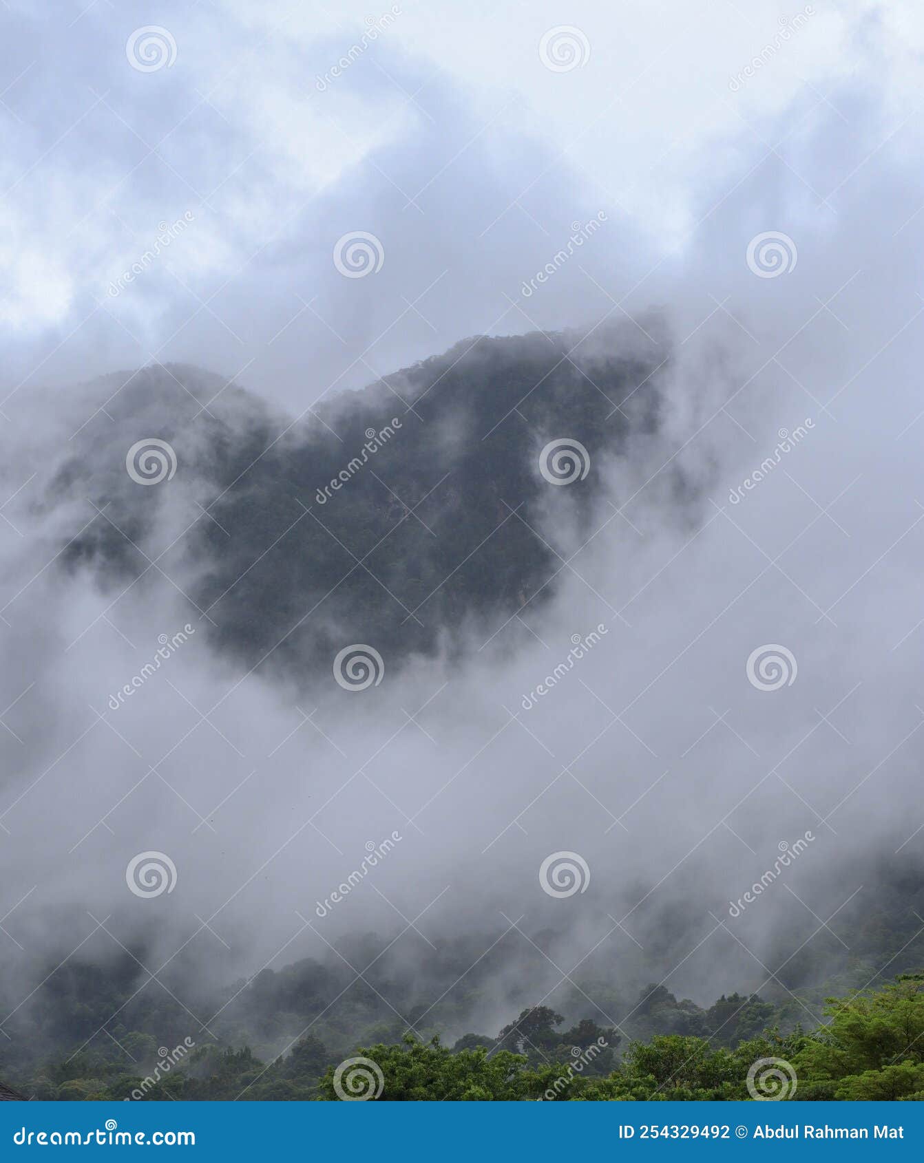 Cloud Over the Mountain after Raining Stock Photo - Image of mist, rain ...