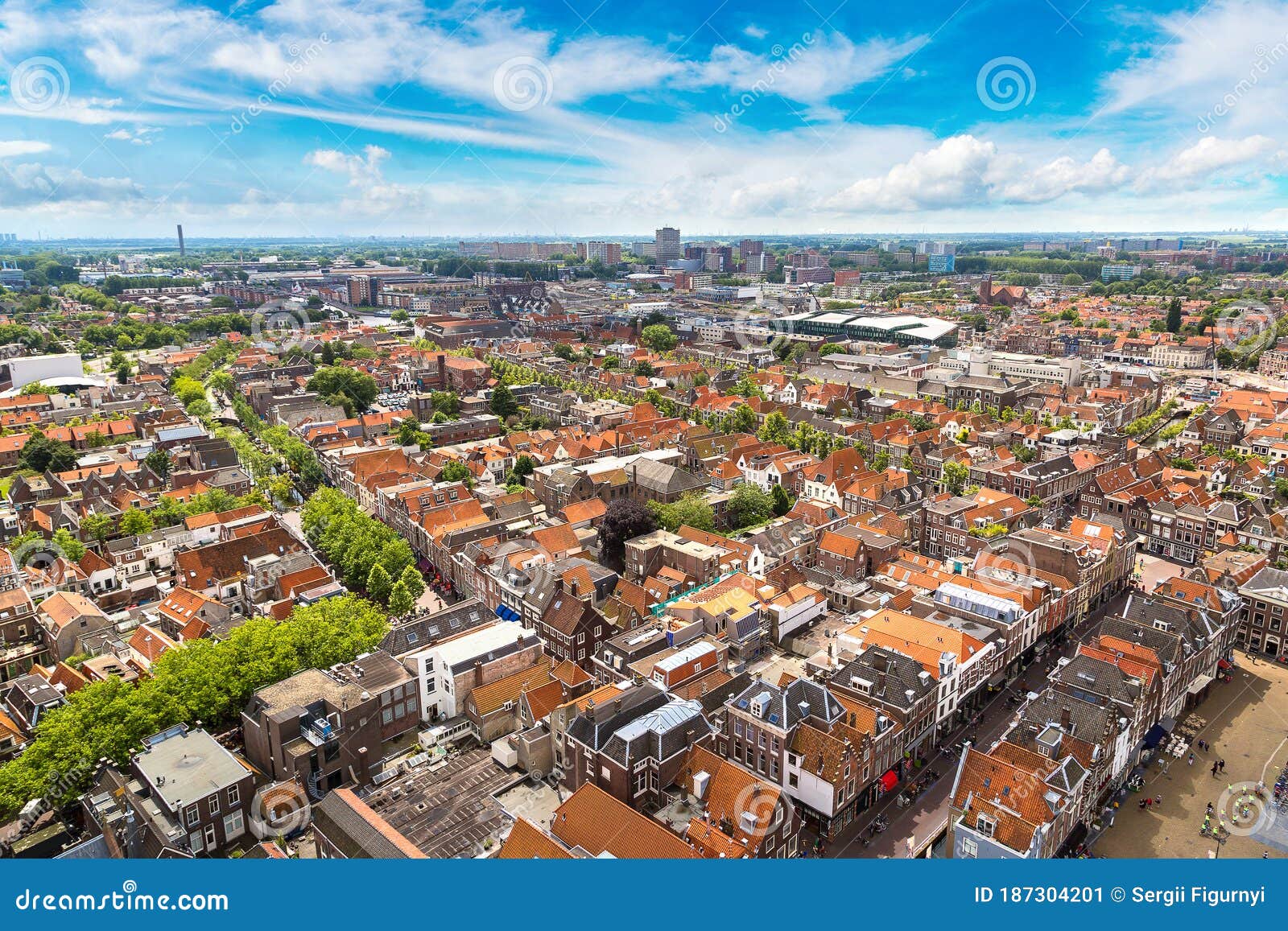 Panoramic view of Delft stock image. Image of panorama - 187304201