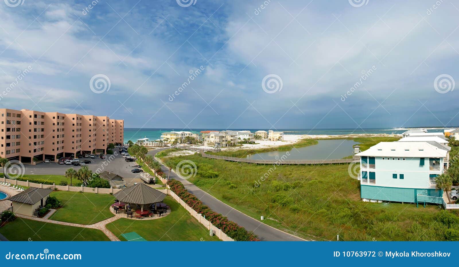 Panoramic View of Destin City Stock Photo - Image of tropical, holidays ...