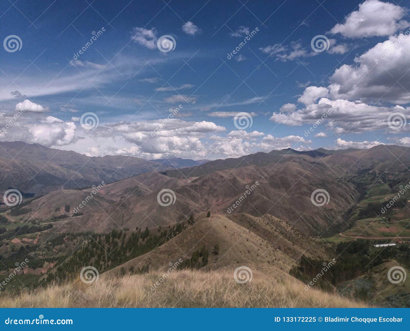 Panoramic View of Distant Mountains and Forests Stock Image - Image of ...