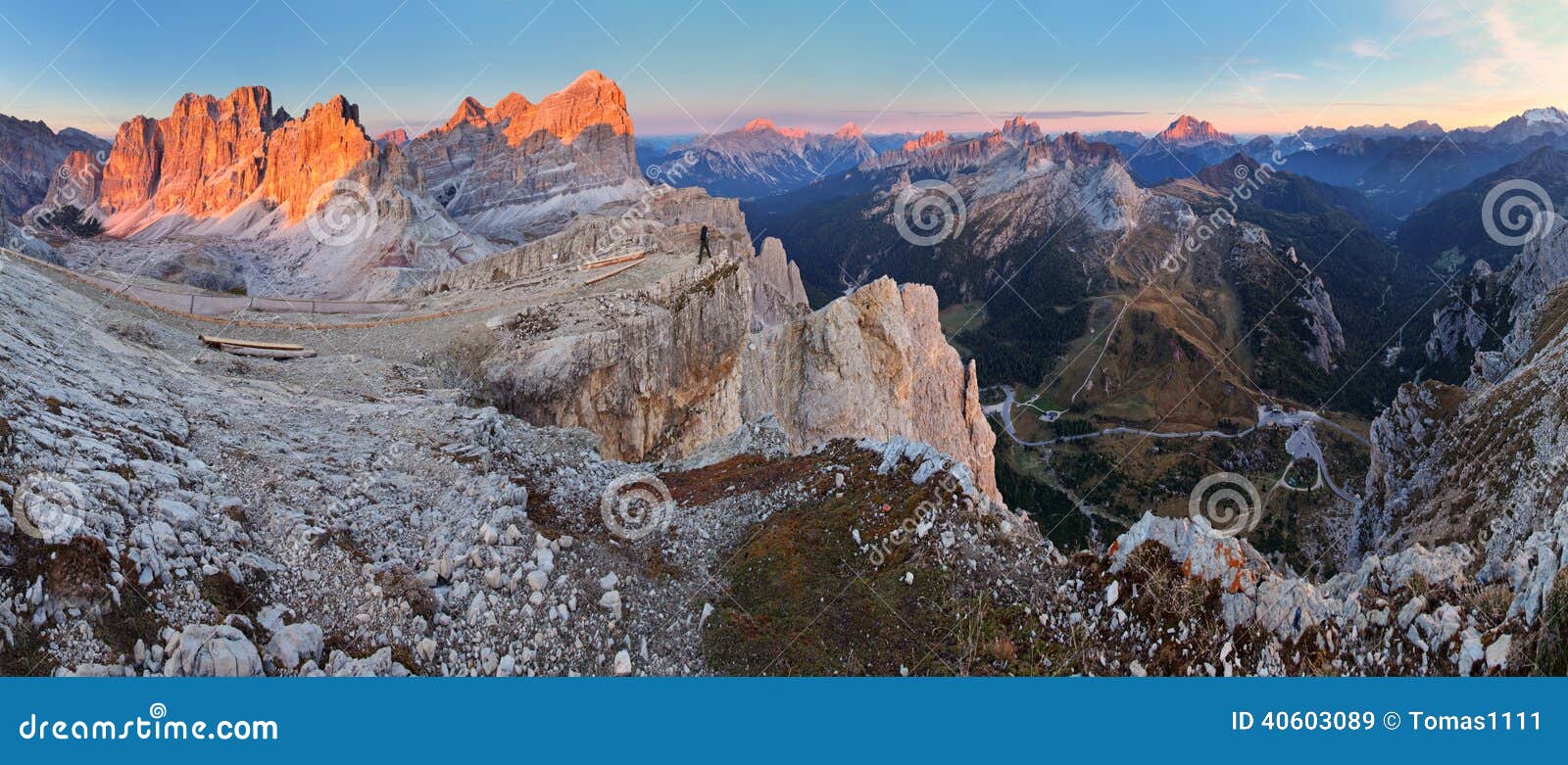 Panoramic View of Dolomiti Mountains - Group Tofana - Italy Stock Image ...