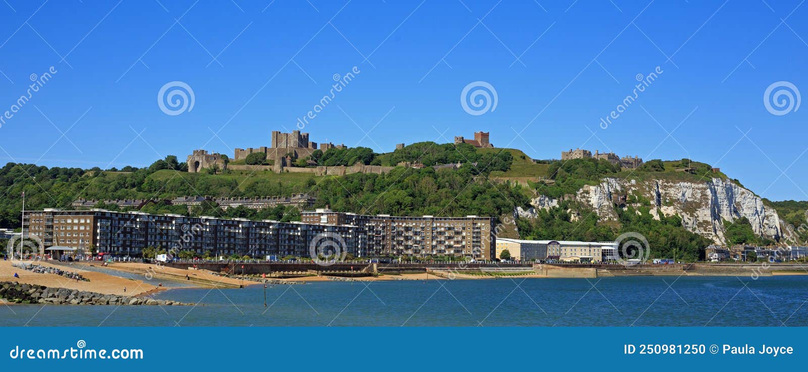 Panoramic View of Dover Castle and White Cliffs Editorial Image - Image ...