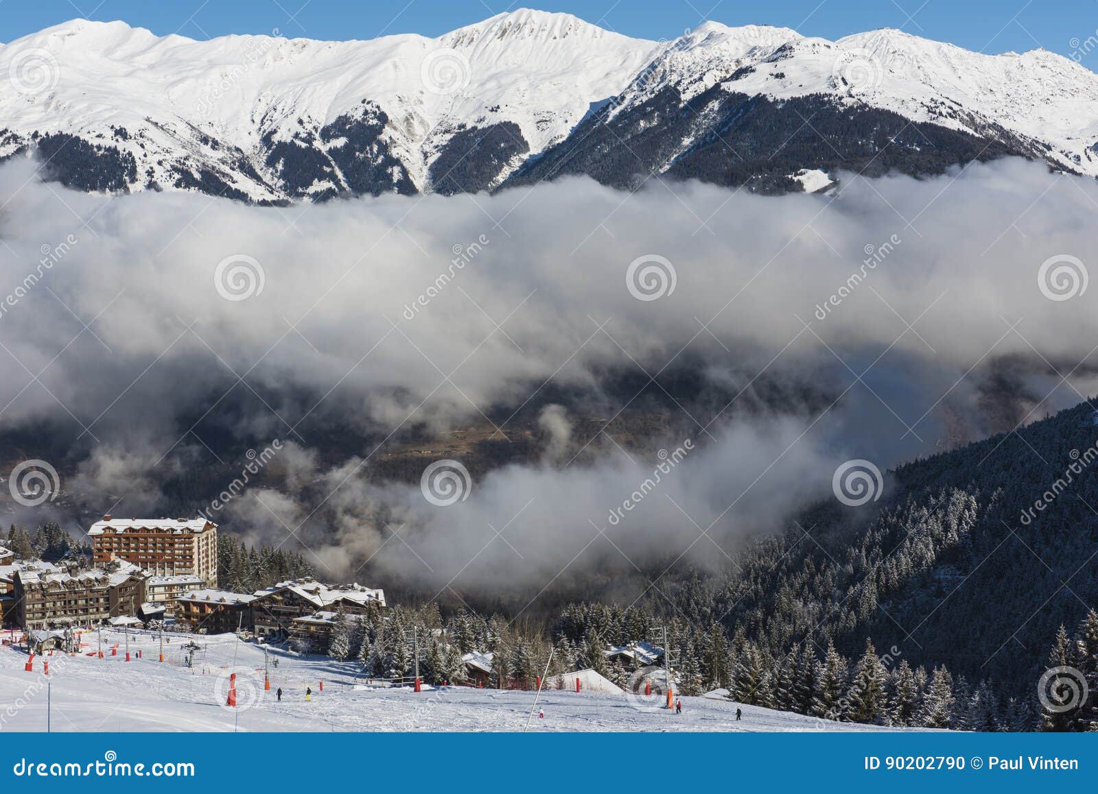 Panoramic View Down an Alpine Mountain Valley Stock Photo - Image of ...