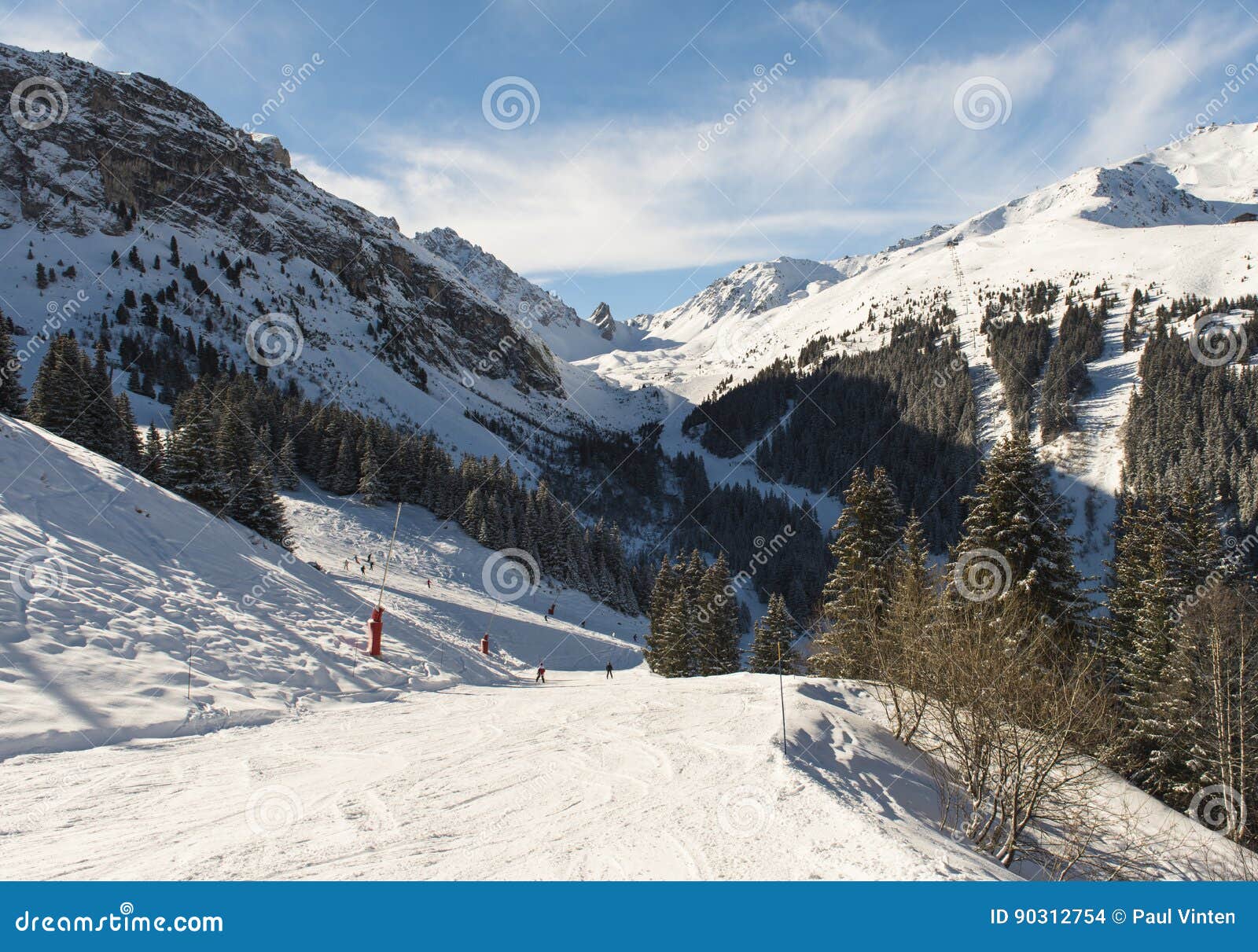Panoramic View Down an Alpine Mountain Valley Stock Photo - Image of ...