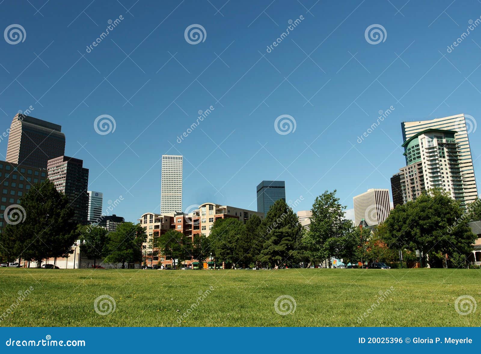 Panoramic View of Downtown Denver Stock Photo - Image of commerce ...