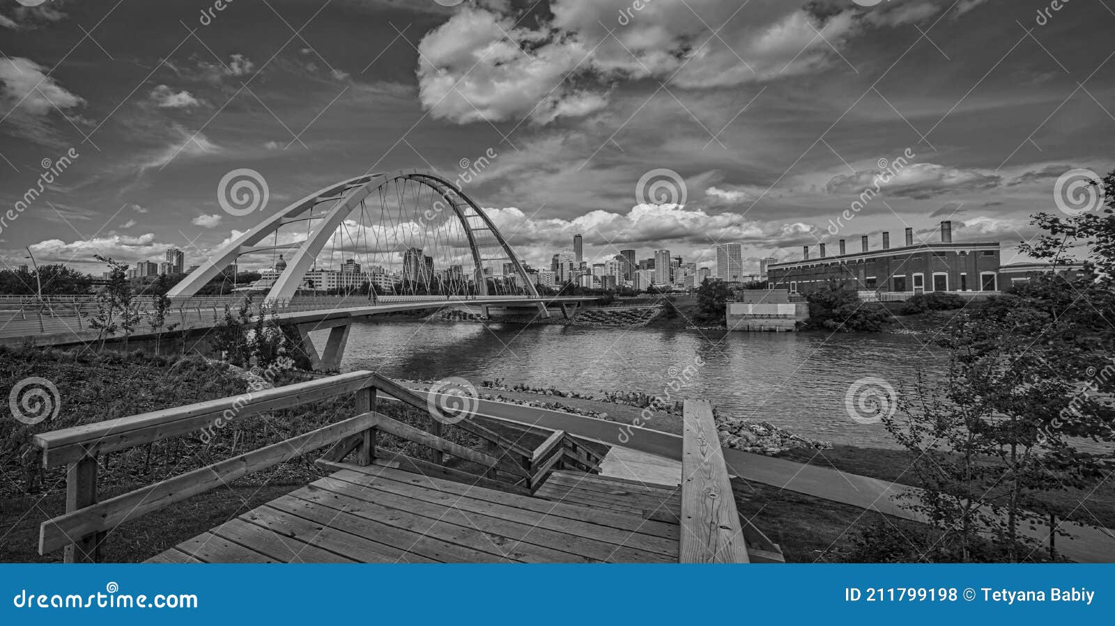 Panoramic View of Downtown Edmonton. Stock Photo - Image of street ...