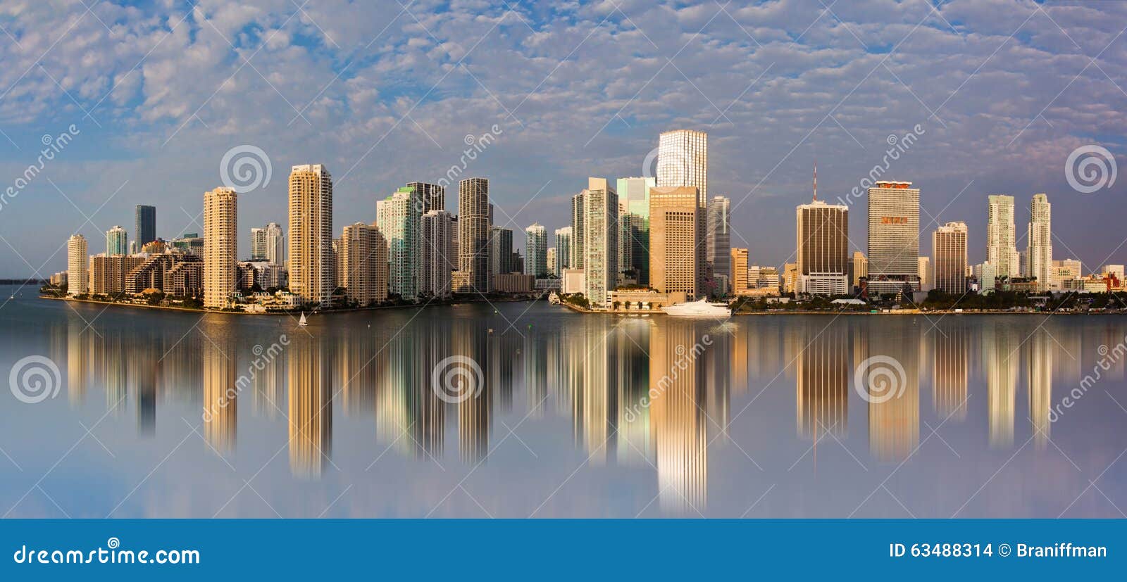 Panoramic View of Downtown Miami Stock Photo - Image of morning ...