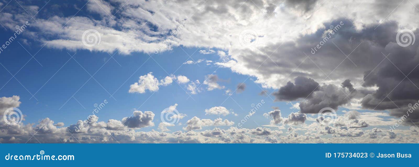 Panoramic View of Dramatic Windswept Clouds Stock Image - Image of ...