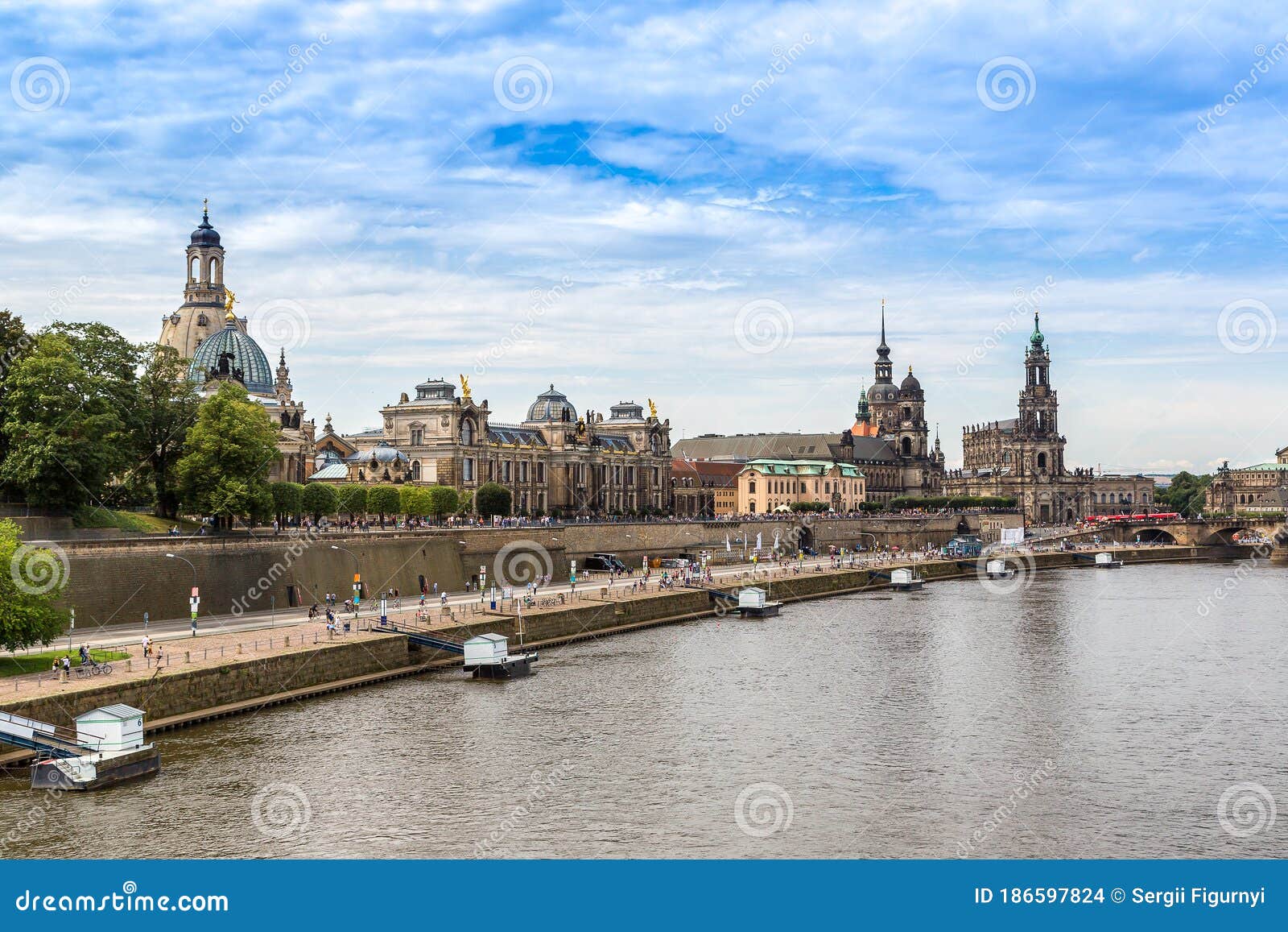 Panoramic view of Dresden stock photo. Image of cupola - 186597824