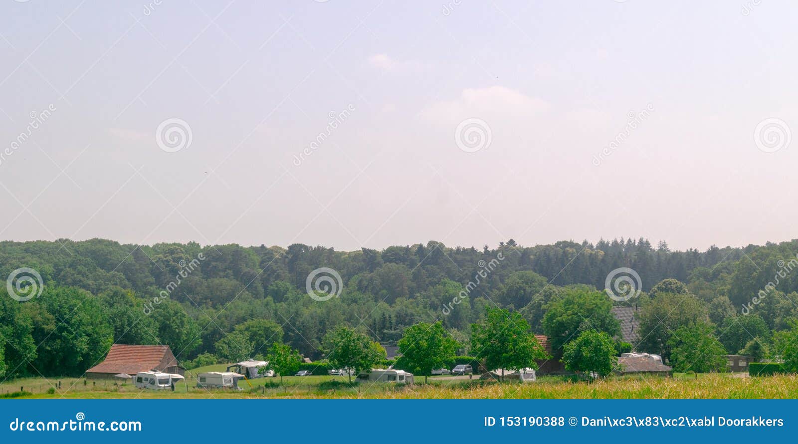 Panoramic View of Dutch Campground Stock Photo - Image of nature ...