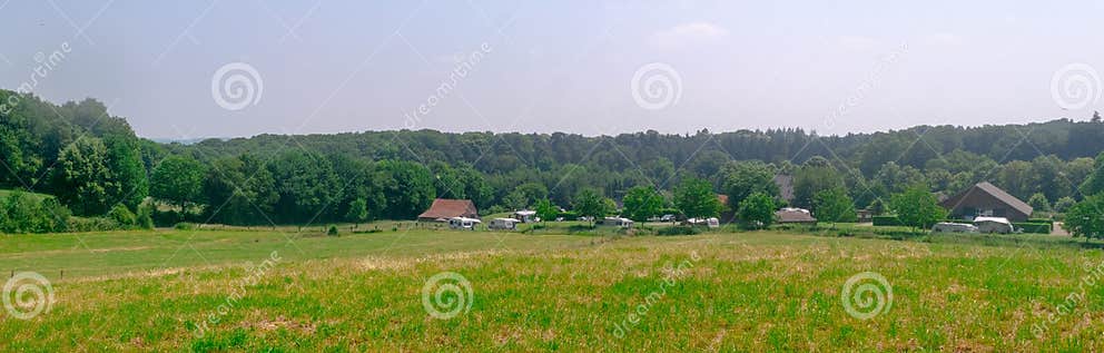 Panoramic View of Dutch Campground Stock Photo - Image of active ...