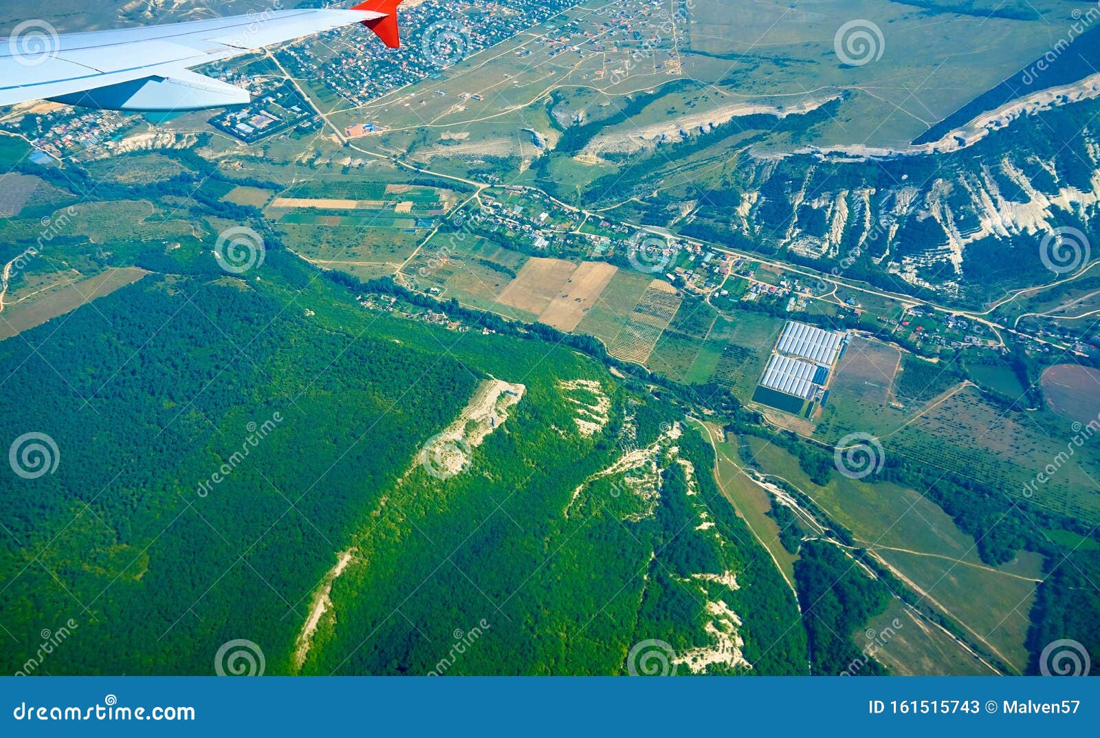 Panoramic View of the Earth from Above Stock Image - Image of hills ...