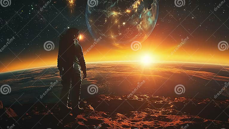 A Panoramic View of Earth from the Edge of Space Stock Image - Image of ...