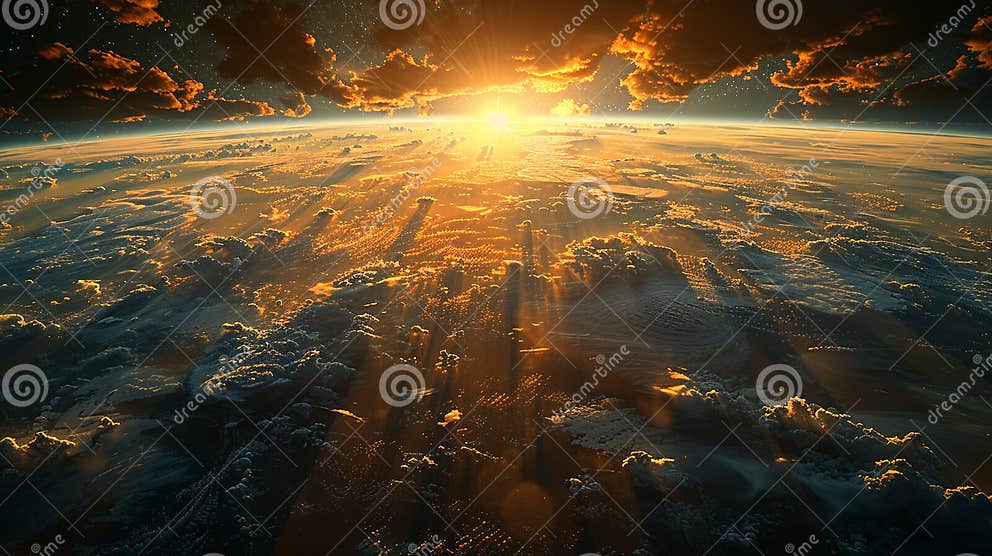 A Panoramic View of Earth from the Edge of Space Stock Photo - Image of ...