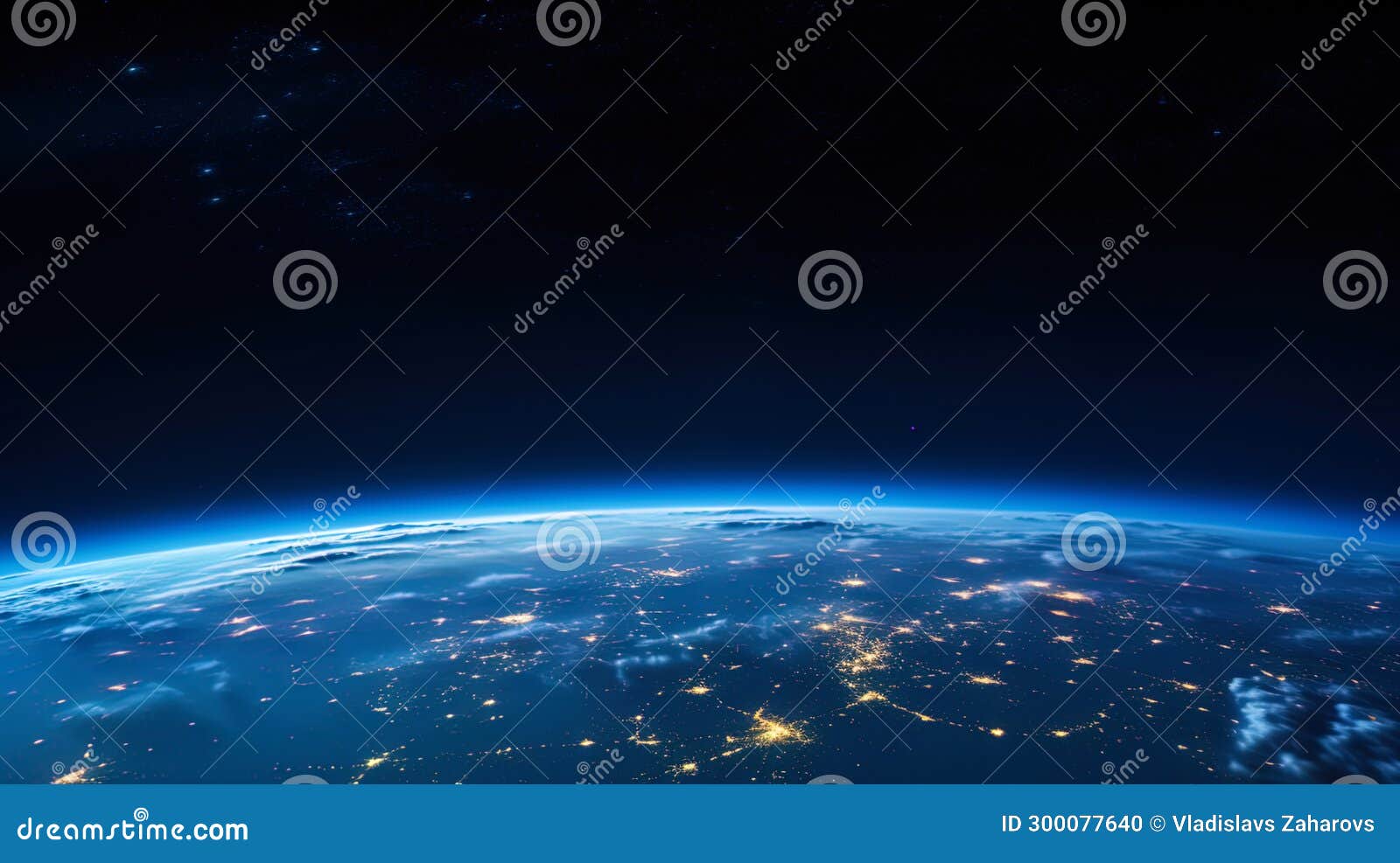 A Panoramic View of the Earth from the Side of the Cosmos Stock ...