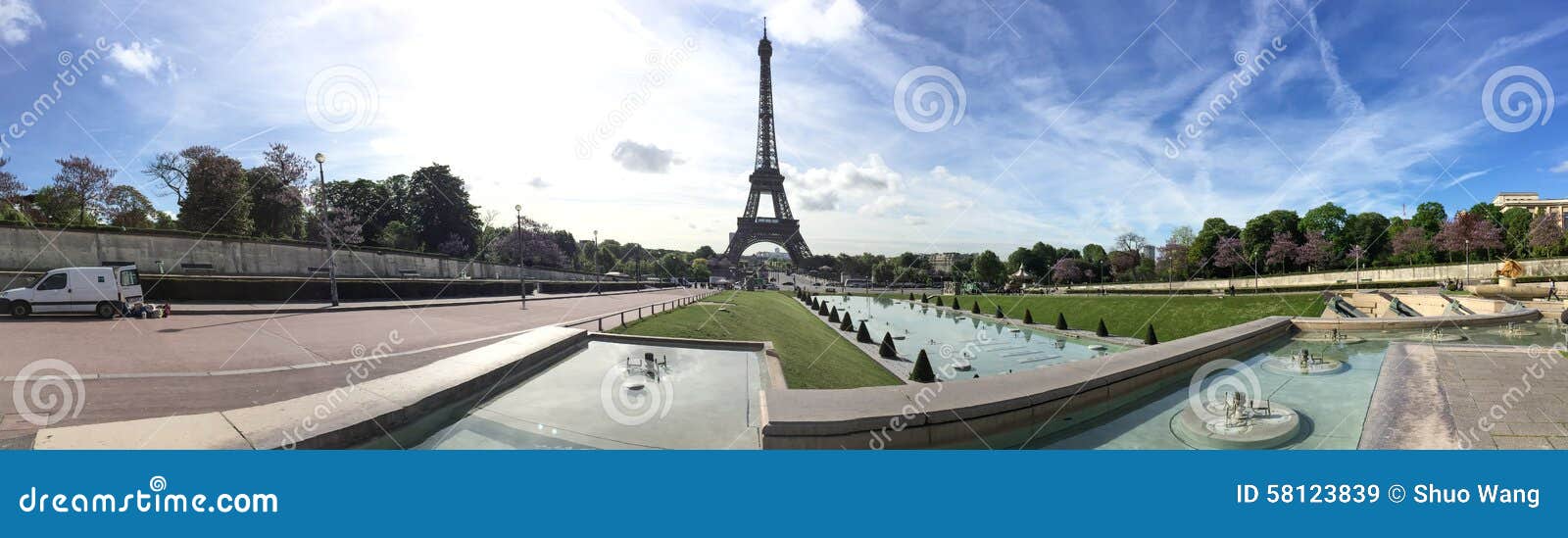 Panoramic View of the Eiffel Tower Editorial Stock Image - Image of ...