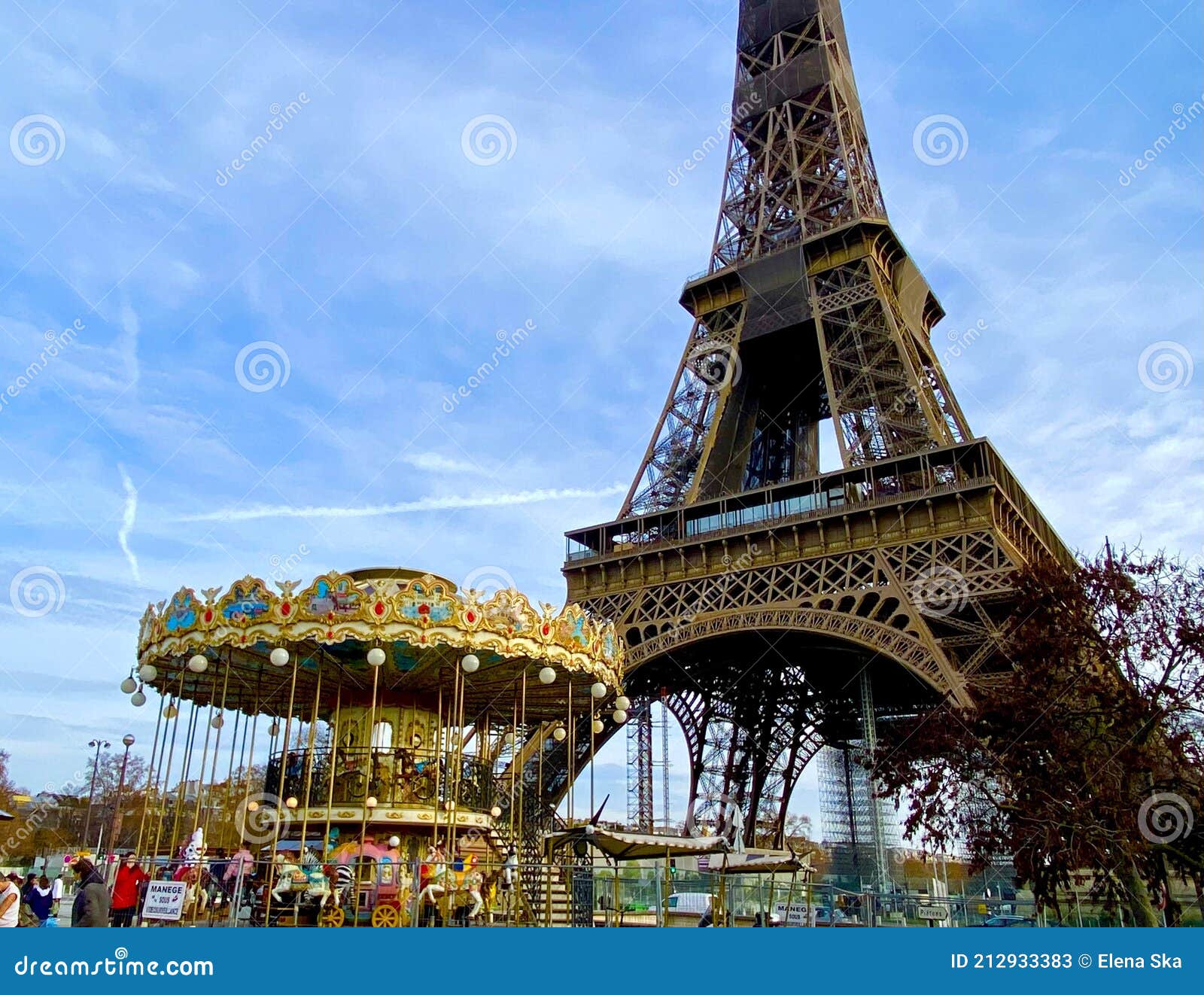 A Panoramic View of Eiffel Tower in Paris Stock Image - Image of ...
